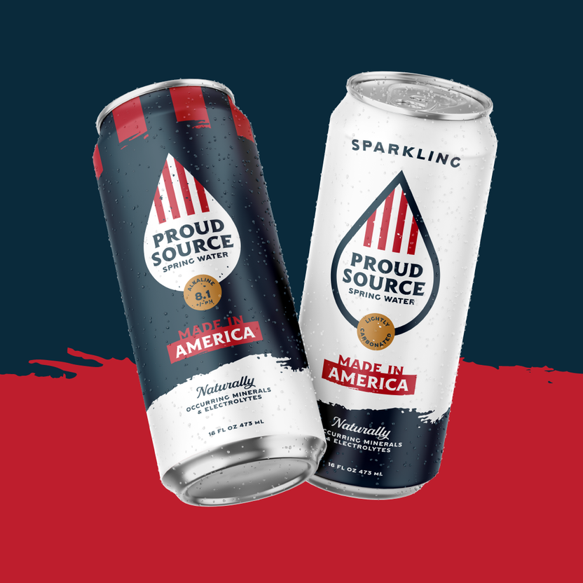 Made in America Sparkling Spring Water Cans (16 oz) | PROUD SOURCE WATER