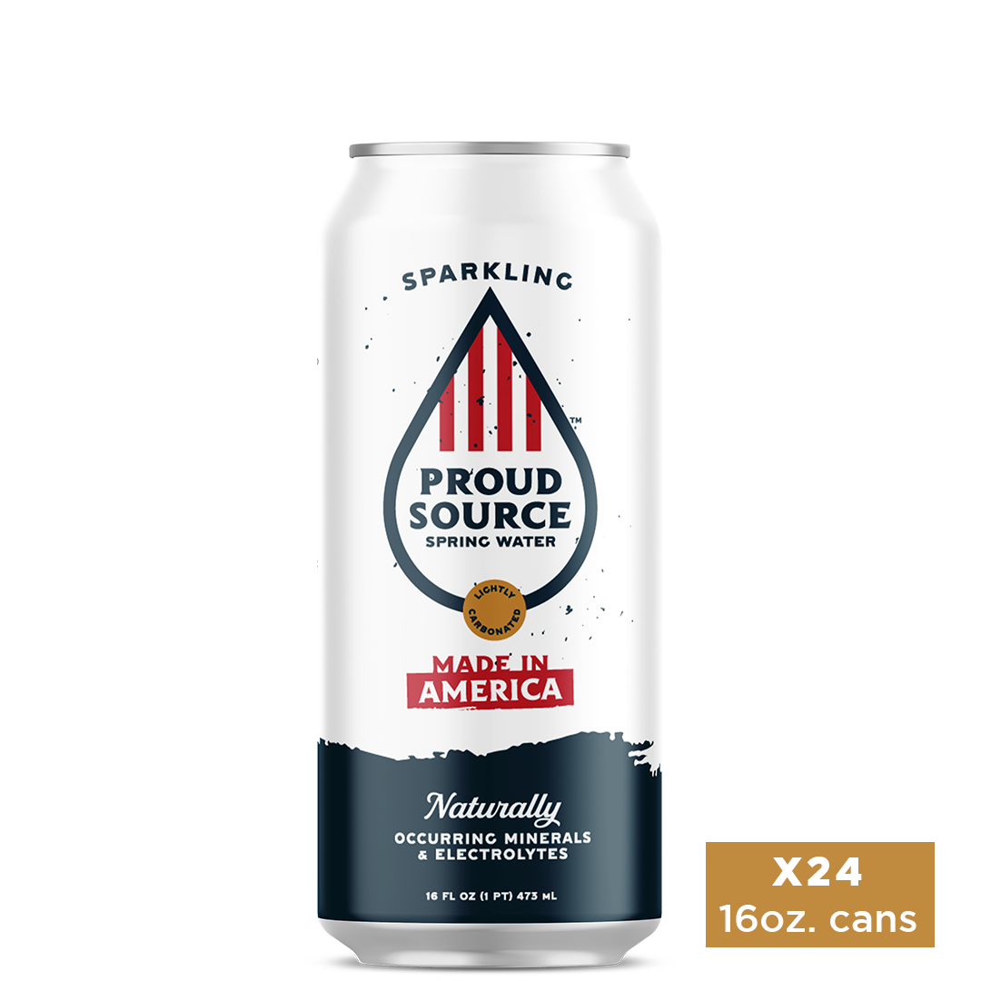 Made in America Sparkling Spring Water Cans (16 oz) | PROUD SOURCE WATER